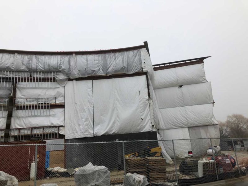 Building and Construction Winter Enclosure Temporary Tarps | Detroit Tarp